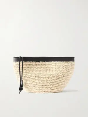 HUNTING SEASON Raffia And Leather Clutch - Neutrals
