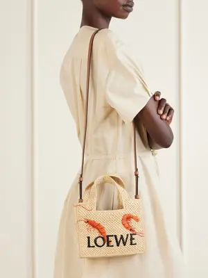 Loewe Paula's Ibiza Embroidered Raffia Tote - Multi