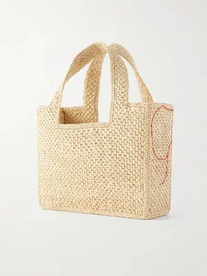 Loewe Paula's Ibiza Embroidered Raffia Tote - Multi