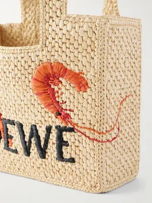 Loewe Paula's Ibiza Embroidered Raffia Tote - Multi