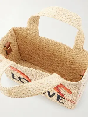 Loewe Paula's Ibiza Embroidered Raffia Tote - Multi