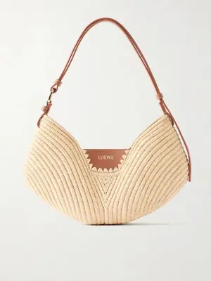 Loewe Swing Medium Raffia Shoulder Bag - Neutrals