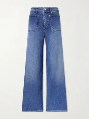 FRAME Le Slim Palazzo Crop High-rise Wide-leg Jeans