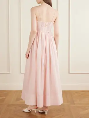 Aje Rosie Silk And Cotton-blend Maxi Dress - Pink