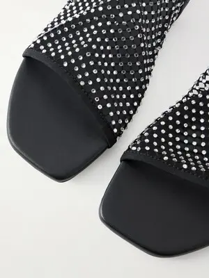 Christopher Esber Minette Crystal-embellished Mesh And Leather Slingback Sandals
