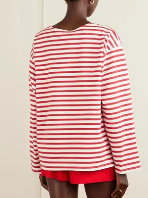 Matteau Breton Striped Cotton-jersey T-shirt - Red