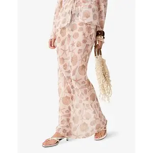 OMNES Cierra Shell-print Chiffon Maxi Skirt - Painterly Shellprint