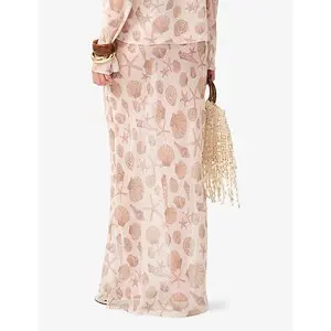 OMNES Cierra Shell-print Chiffon Maxi Skirt - Painterly Shellprint