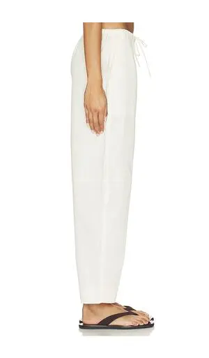 EAVES Cropped Barrel Leg Pant - Ivory