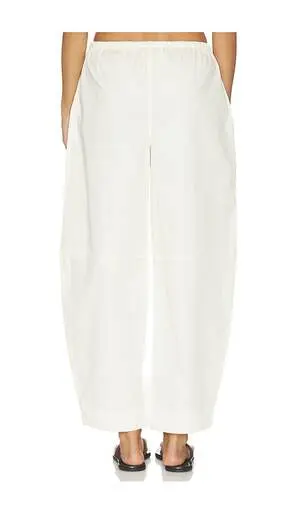 EAVES Cropped Barrel Leg Pant - Ivory