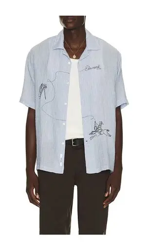 EDMMOND STUDIOS Edmmond Studios Western Shirt In Blue. Size S. Also Blue