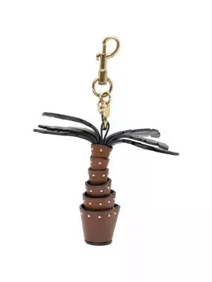 ANYA HINDMARCH Palm Tree Stud-embellished Keyring - Brown