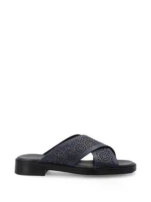 FRAU Perforated Crossover Flat Sandals