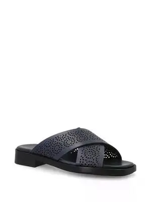 FRAU Perforated Crossover Flat Sandals