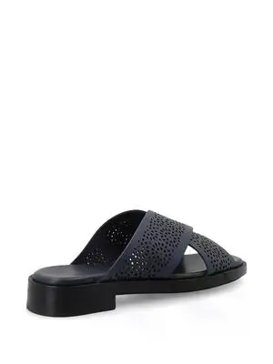 FRAU Perforated Crossover Flat Sandals