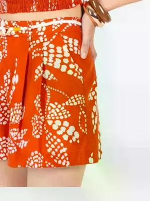 Poupette St Barth Chantal Printed Cotton Shorts - Orange