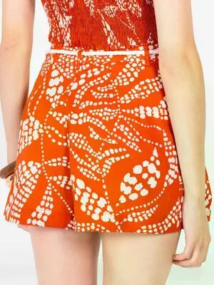 Poupette St Barth Chantal Printed Cotton Shorts - Orange