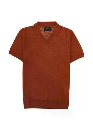 BOSS Polo-collar T-shirt - Brown