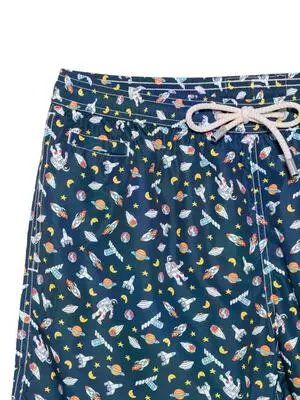 MC2 SAINT BARTH Astronaut Print Swim Shorts - Blue