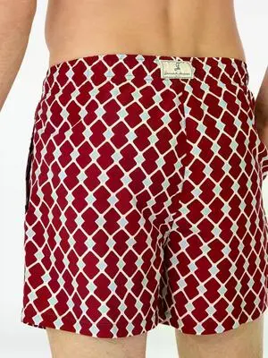GASSA D AMANTE Portofino Graphic-print Swim Shorts - Red
