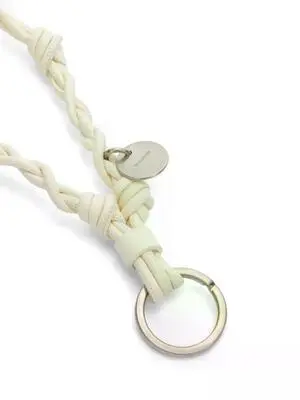 JIL SANDER Braided Leather Keyring - White