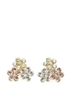 JENNIFER BEHR Crystal Embellished Floral Earrings - Silver