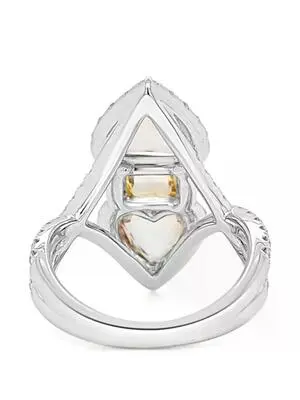 HYT JEWELRY 18k White Gold And Yellow Gold Diamond Cocktail Ring