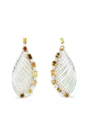 HYT JEWELRY Diamond Drop Earrings In 18k White Gold - Silver