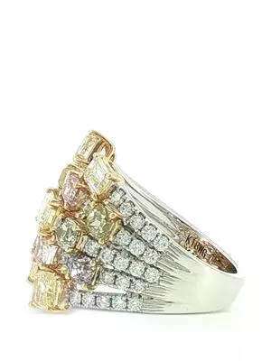 HYT JEWELRY Multi-band Diamond Ring In 18k White And Yellow Gold