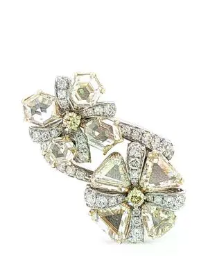 HYT JEWELRY Floral Diamond Ring - Silver
