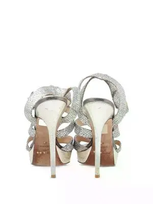 JIMMY CHOO Glitter Embellished Platform Sandals