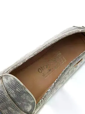 FERRAGAMO Snakeskin Effect Leather Loafers