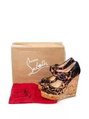 CHRISTIAN LOUBOUTIN Melides Leopard Print Wedge Sandals