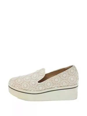 Stella McCartney Floral Lace Slip-on Platform Sneakers - Neutrals