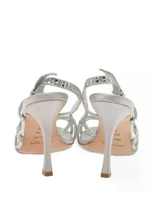 Sergio Rossi Silver Tone Sandals For Women