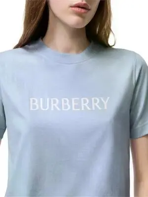 Burberry Logo Cotton T-shirt - Blue