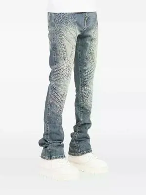 GUAPI Knight Crystal-embellished Paneled Jeans