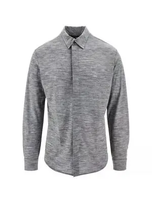 Emporio Armani Logo-embroidered Wool Shirt