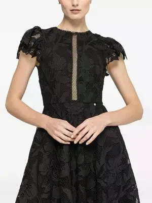 NISSA Embroidered Lace Midi Dress