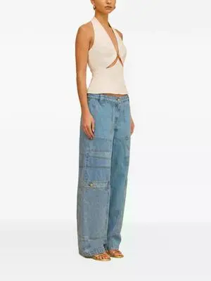 Cult Gaia Elorae Cut-out Halterneck Top - Neutrals