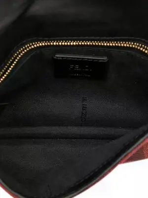 Fendi Zucca Canvas Baguette Pouch Crossbody Bag - Red