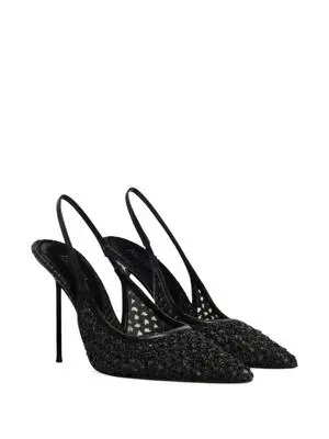 Paris Texas Lidia Woven Slingback Stilettos