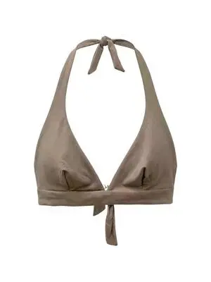 FISICO Halterneck Reversible Bikini Top - Neutrals