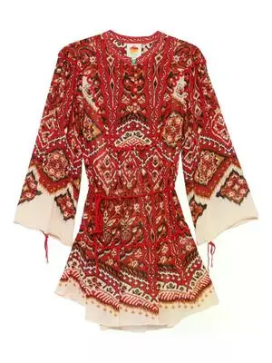 Farm Rio Geometric Pattern Mini Dress - Red