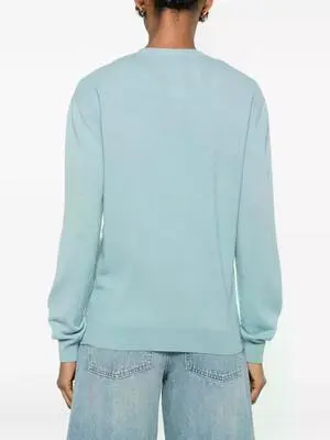 N°21 Logo Patch Crew Neck Sweater - Blue