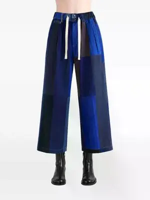 SILLAGE Patchwork Palazzo Pants - Blue
