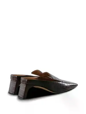 Calvin Klein Tilda Croc-effect Square-toe Mules