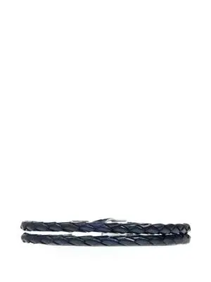 Versace Medusa Charm Braided Leather Bracelet
