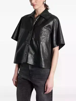 HAIKURE Short-sleeve Leather Shirt