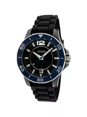 Fossil Watch With Dial And Rotating Bezel - Black